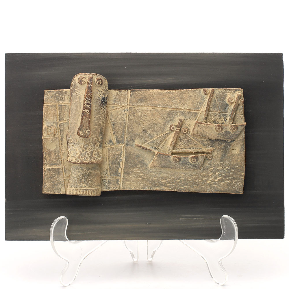 John Maltby - 'figures and a beach hut' - Online Ceramics